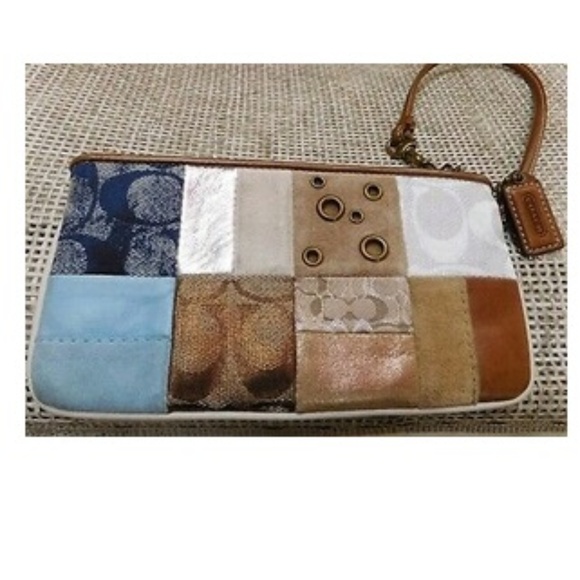 Coach | Bags | Coach Signature Patchwork Wristlet | Poshmark